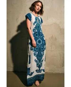 Calypso St. Barth Medallion Linen Dress