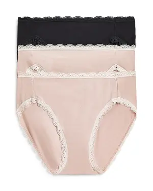 Wacoal B. Tempt'd Lace Trim Hi-cut Bikini, Pack Of 3 - Basic