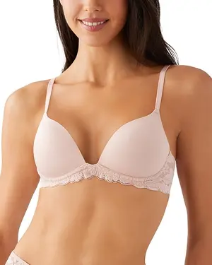 Wacoal B. Tempt'd Feeling Famous Wire Free Push Up Bra - Rose Smoke/white