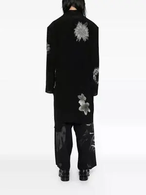 Yohji Yamamoto Flower-print Slit Jacket