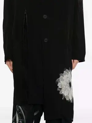 Yohji Yamamoto Flower-print Slit Jacket
