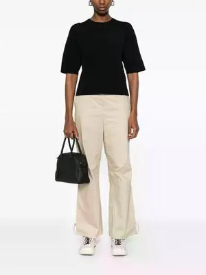 YVES SALOMON Cropped T-shirt - Black