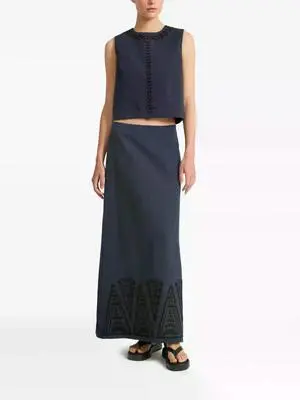 YVES SALOMON Embroidered Maxi Skirt