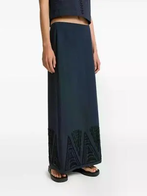 YVES SALOMON Embroidered Maxi Skirt