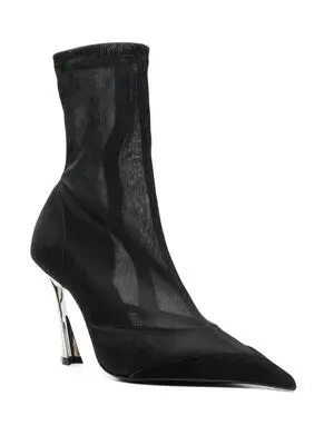 MUGLER 95mm Mesh Ankle Boots - Black