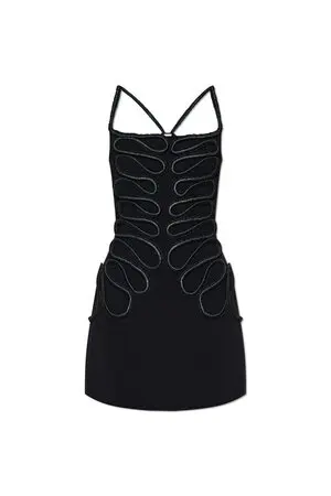 Cult Gaia Cult Gaia Aimee Knitted Mini Slip Dress - Black