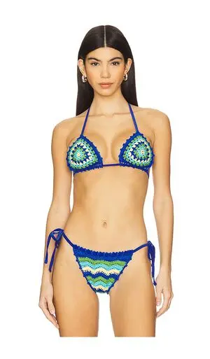 CAPITTANA Cuba Bikini Top - Blue Yellow