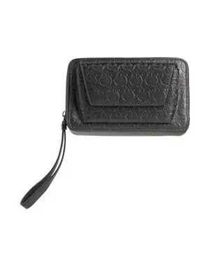 FERRAGAMO Leather Wristlet - Black
