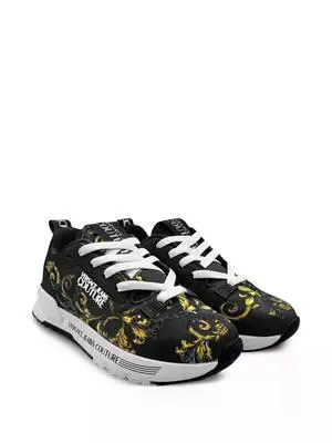 Versace Barocco-print Sneakers - Black