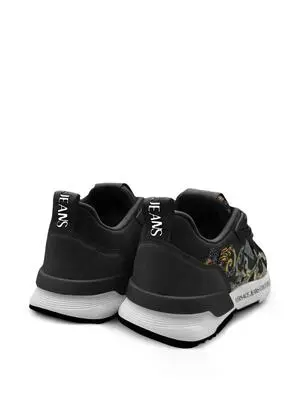 Versace Barocco-print Sneakers - Black