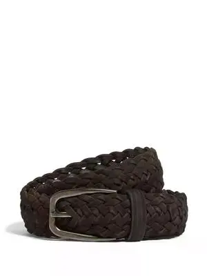 Zegna Braided Leather Belt - Brown