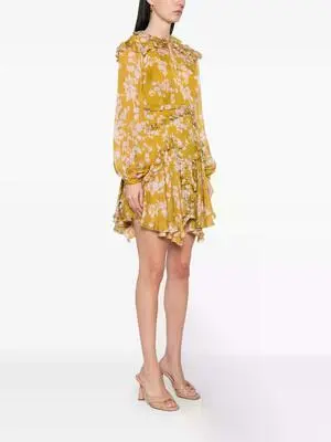 Elisabetta Franchi Voile Mini Dress - Yellow