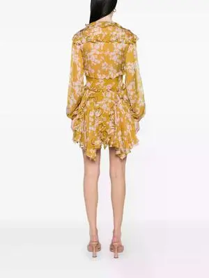 Elisabetta Franchi Voile Mini Dress - Yellow