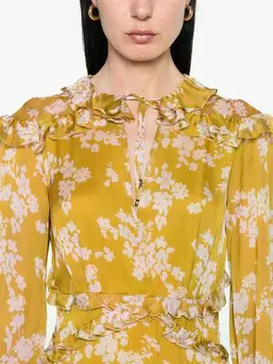 Elisabetta Franchi Voile Mini Dress - Yellow