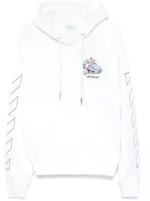 Off-White Logo-embroidered Hoodie - White