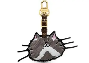 LOUIS VUITTON Bag Charm And Key Holder Catogram - Dark Grey