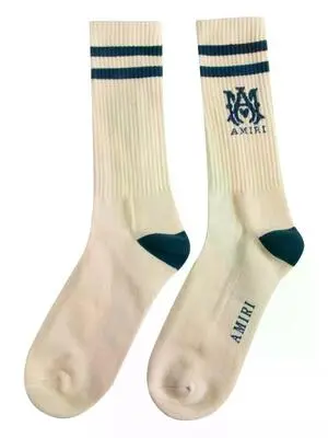 Amiri Logo Crew Socks - White