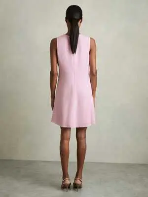 REISS Elina Draped Tuck Mini Dress