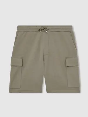 REISS Oliver Interlock Cargo Shorts - Sage Green