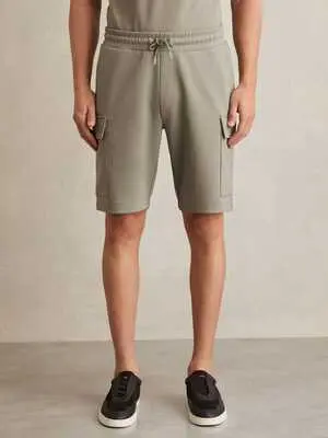 REISS Oliver Interlock Cargo Shorts - Sage Green