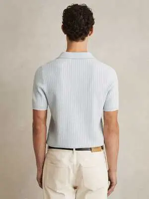 REISS Lancaster Open-collar Textured Polo Shirt