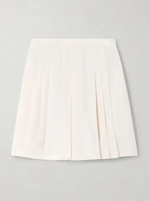 Tory Burch Layered Pleated Twill Shorts