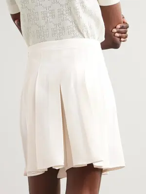Tory Burch Layered Pleated Twill Shorts