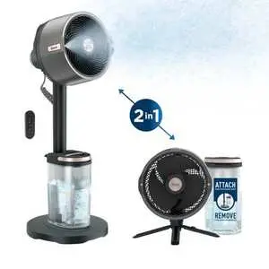 SHARK Flexbreeze Pro Mist Indoor Outdoor Pedestal & Table Fan With Water Tank - Charcoal Grey