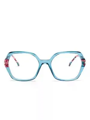 Carolina Herrera Geometric-frame Eyeglasses - Blue