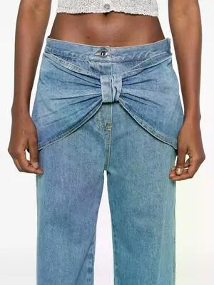 Mach & Mach Bow-detailed Straight Leg Jeans
