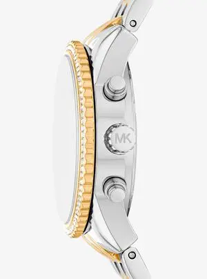 Michael Kors Mini Bryant Pavé Two-tone Watch - Silver