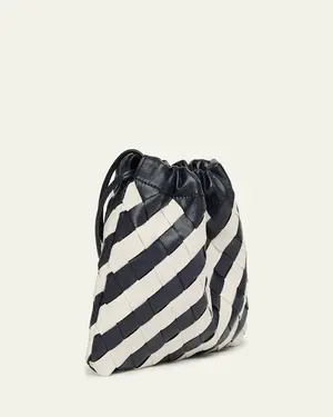 Bottega Veneta Small Striped Leather Pouch Crossbody Bag