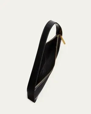 Khaite Lori Crackle Patent Leather Shoulder Bag - Black