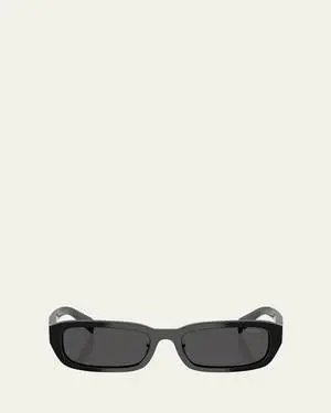 Prada Prada PR B06SF Rectangle Sunglasses Dark Grey