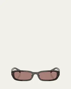 Prada Prada PR B06SF Rectangle Sunglasses Lite Brown