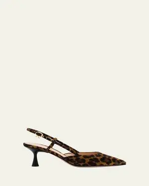 GIANVITO ROSSI Ascent Slingback Pumps - Leopard Print