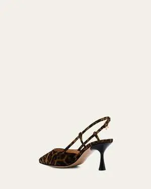 GIANVITO ROSSI Ascent Slingback Pumps - Leopard Print