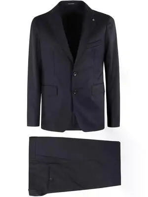 Tagliatore Single Breasted Wool Suit - Black