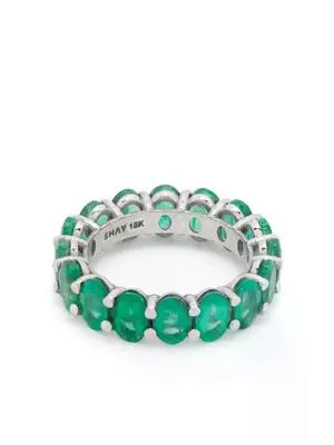 Shay 18k Gold Emerald Eternity Ring - White