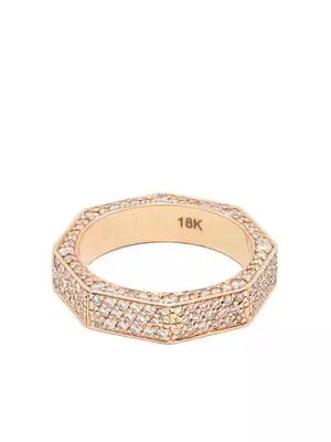 Shay 18k Rose Gold Diamond Band Ring - Pink
