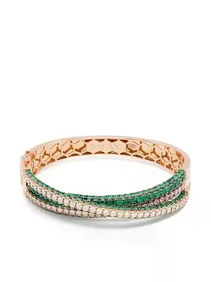 Shay 18k Rose Gold Emerald And Diamond Bracelet - Pink