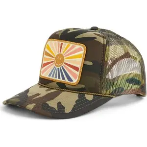 FRIDAY FEELIN’ Sunray Smile Patch Trucker Hat - Camo