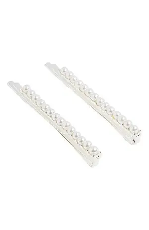 NUME Pearl Hair Pin Set - Silver