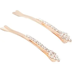NUME Zig Zag Rhinestone Hair Pin - Rose Gold
