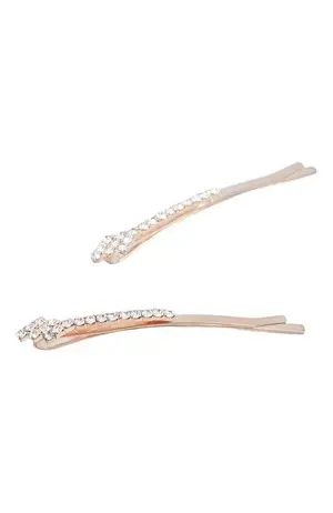 NUME Zig Zag Rhinestone Hair Pin - Rose Gold