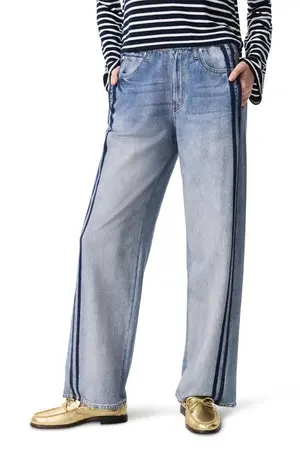 Rag & Bone Rb Miramar Side Stripe Wide Leg Sweatpants