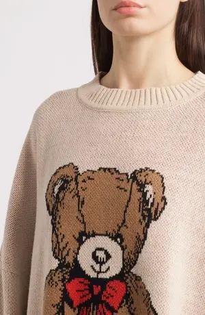 DRESSED IN LALA Teddy Bear Oversized Sweater