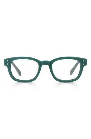 Eyebobs Eyebobs Biff Square Reading Glasses Forest Green Woodgrain