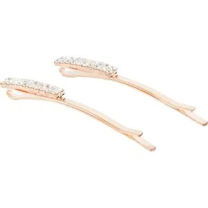 NUME Double Row Sparkle Hair Pin Set - Rose Gold