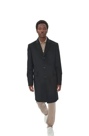 Gobi Cashmere Classic Single Breasted Coat - Black